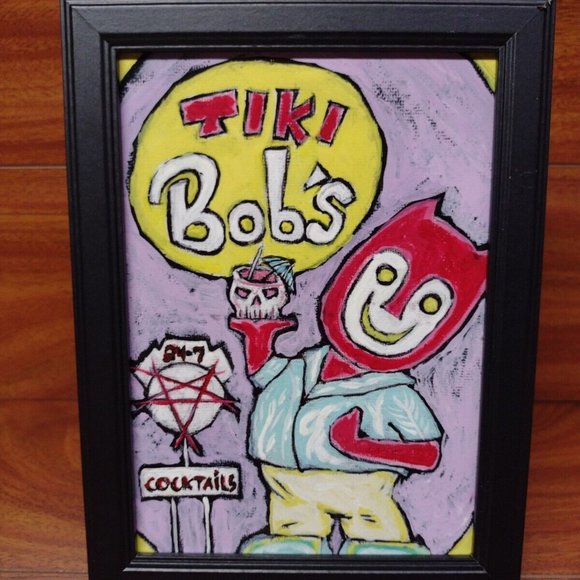 Art | Oak Original Low Brow Art Tiki Bobs Acrylic On Canvas Board ...